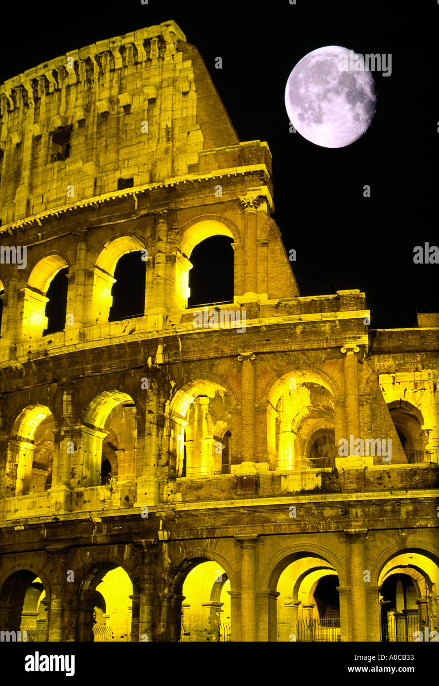 colosseum Rome Italy with moon Stock Photo - Alamy