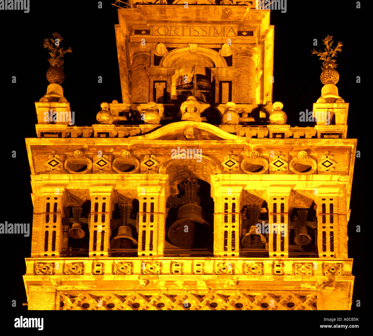 Cathedral tower Giralda world famous landmark and symbol of Seville ...
