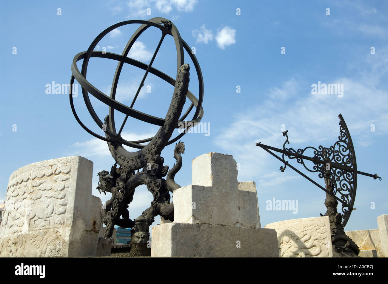Equatorial Armillary Sphere and Sextant at Beijing Ancient Stock Photo ...