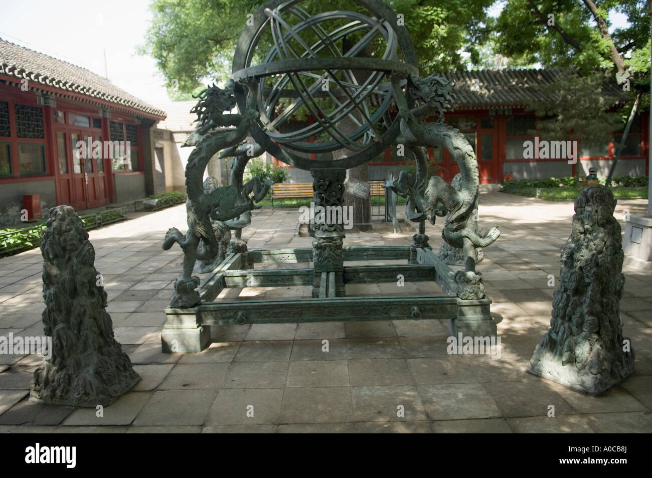 actual armillary Sphere in Beijing Ancient Observatory Stock Photo - Alamy