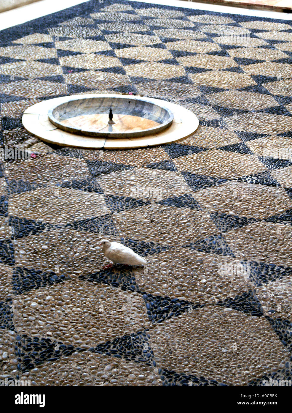 Moorish patterns on tiles in Alcazar former moorish fortress in Seville ...