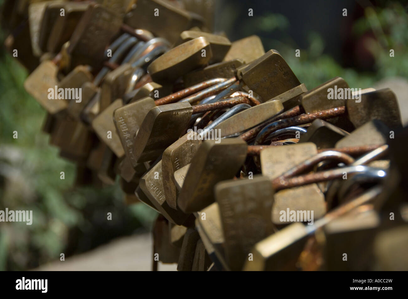Locks Representing Loyalty for Couples on Chain in puning si (Temple of ...