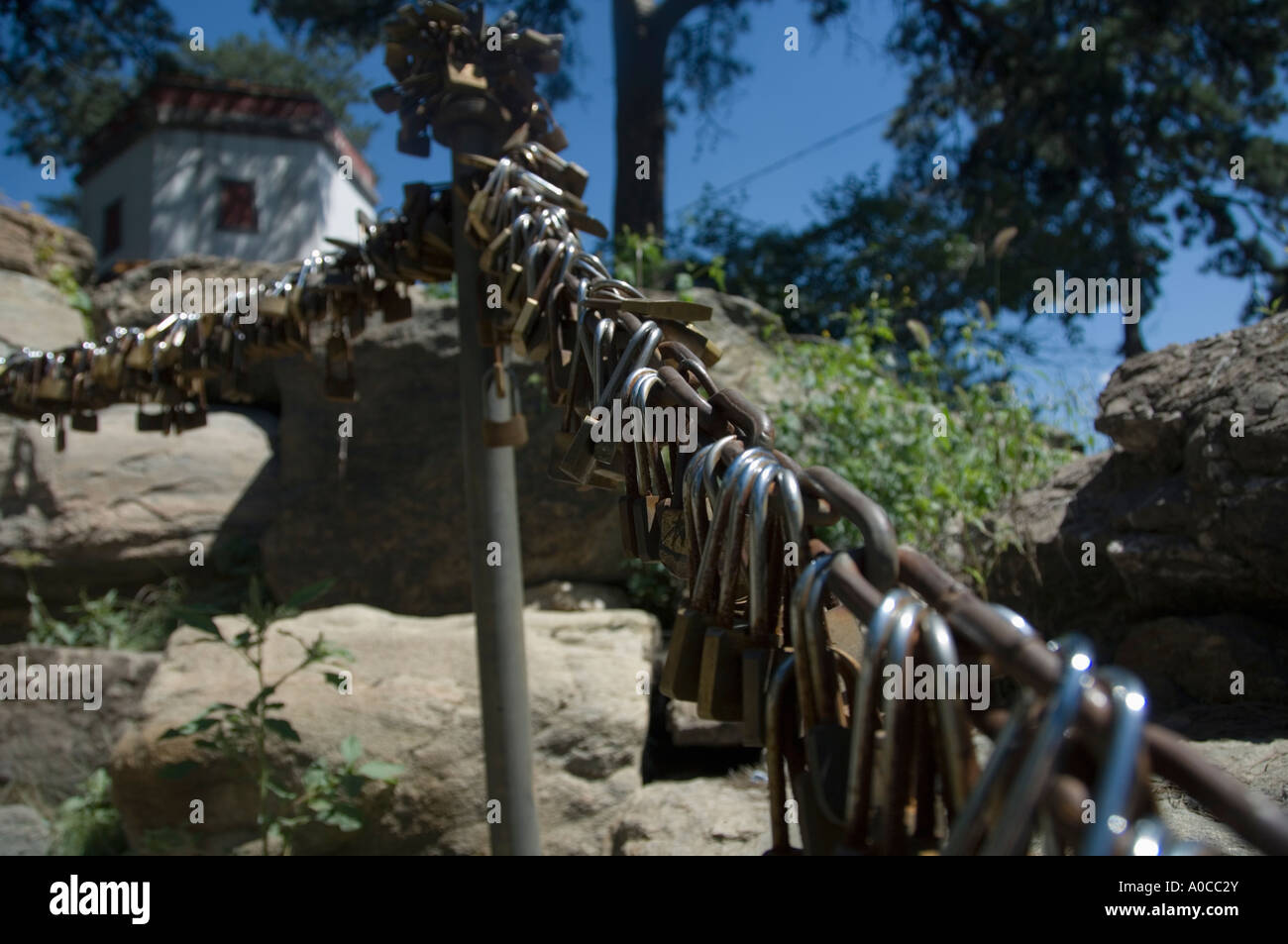 Locks Representing Loyalty for Couples on Chain in puning si (Temple of ...