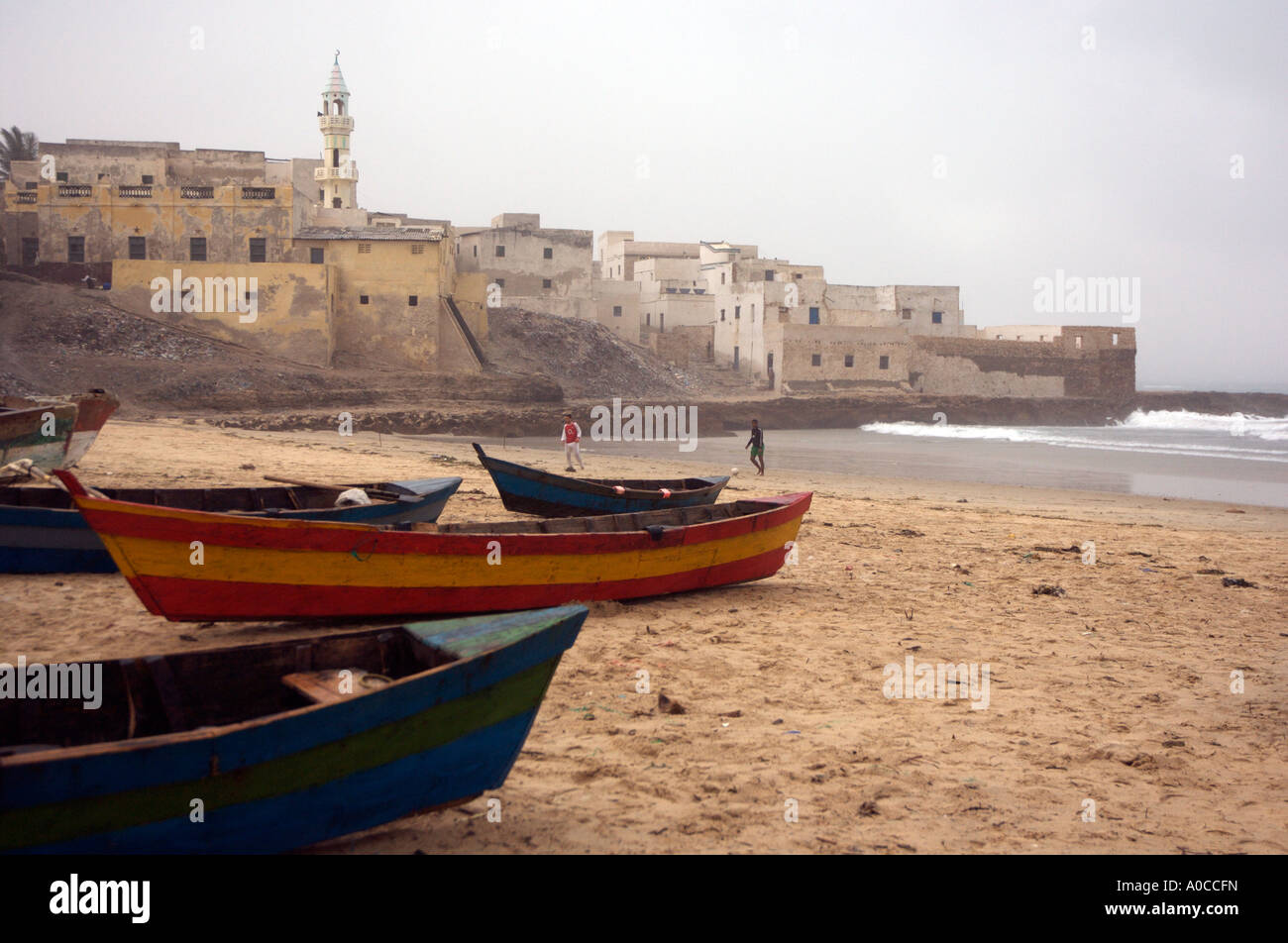 Daily life in the fishing port town of Merca on the Indian Ocean, Lower ...