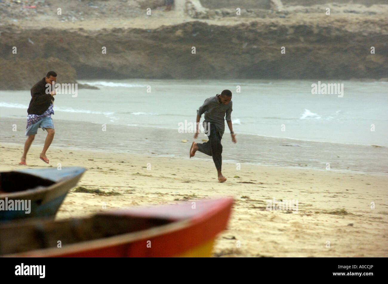 Daily life in the fishing port town of Merca on the Indian Ocean, Lower ...