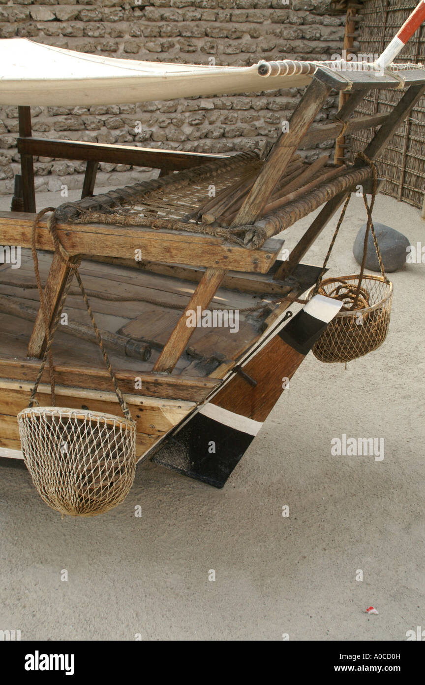 Stern and rudder of Fishing boat on display in Dubai Stock Photo - Alamy