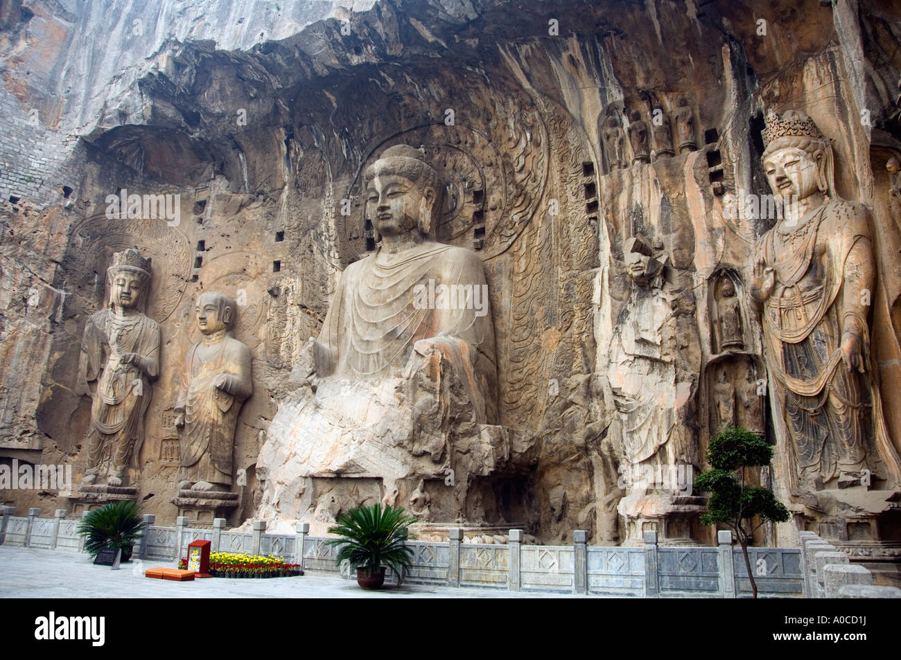 The World Heritage site of Fengxian Temple of Longmen Grottoes in Henan ...