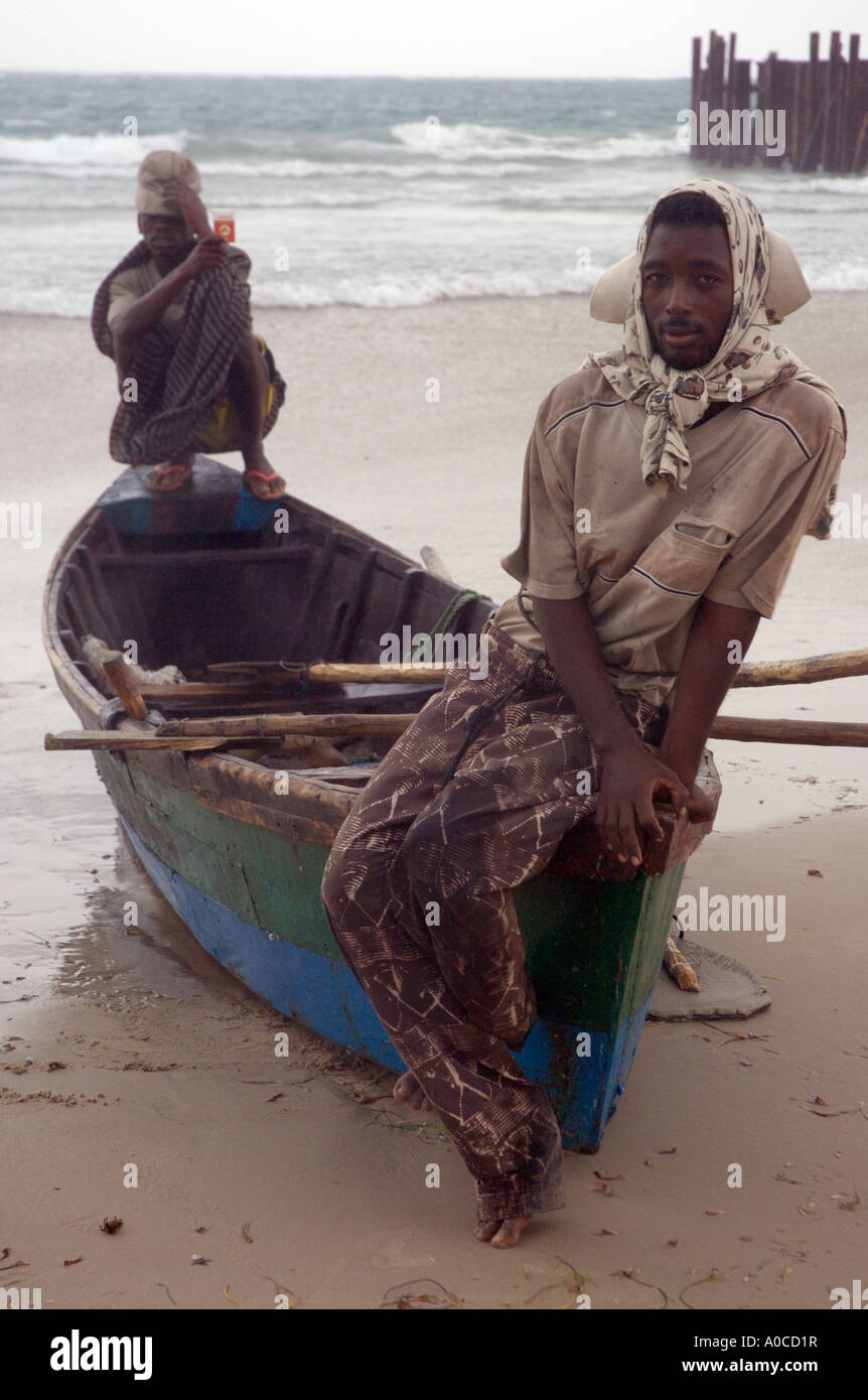 Daily life in the fishing port town of Merca on the Indian Ocean, Lower ...