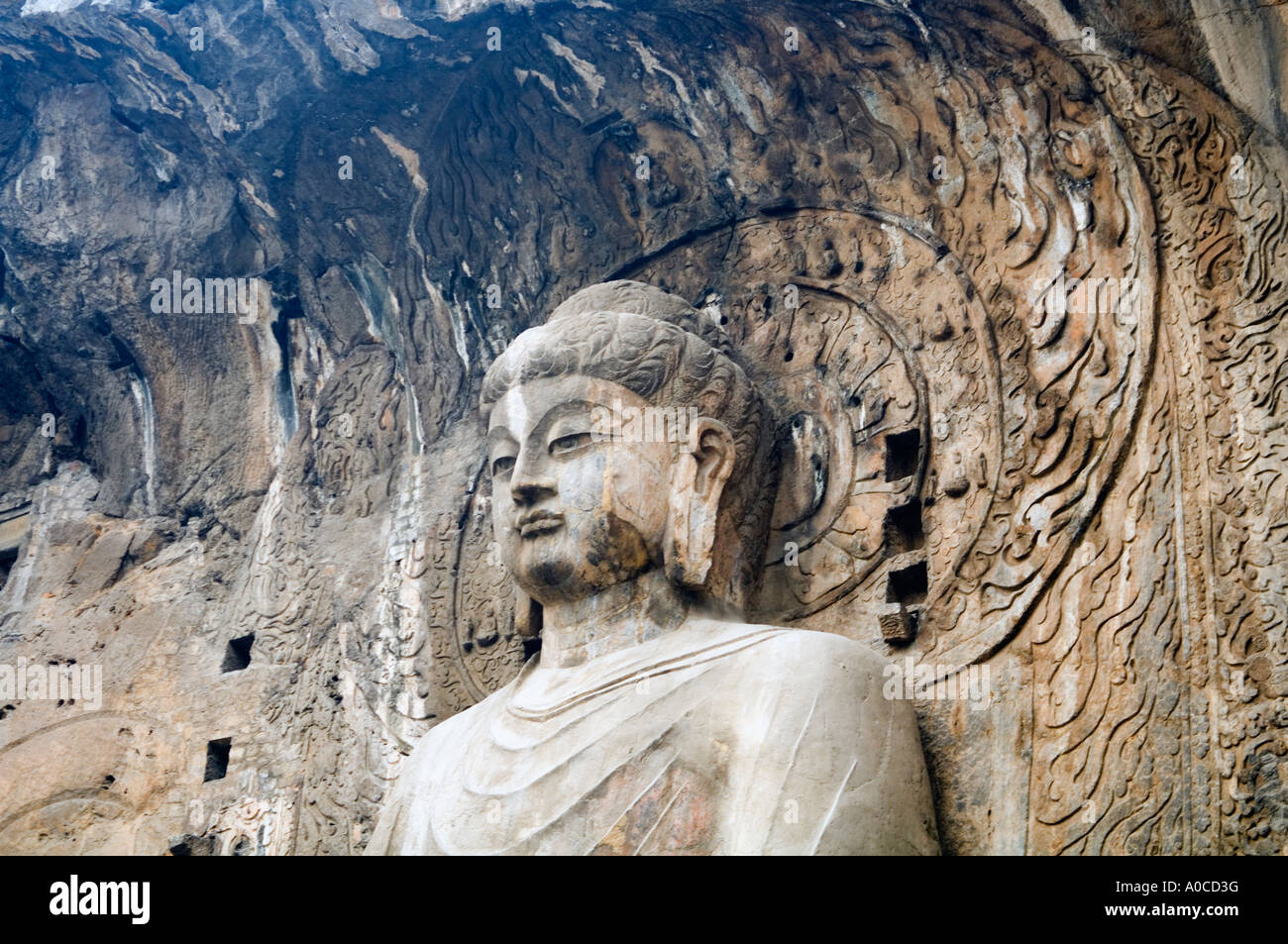 The World Heritage site of Fengxian Temple of Longmen Grottoes in Henan ...