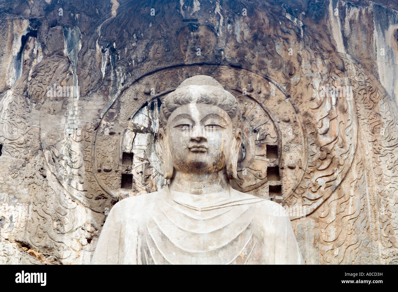 The World Heritage site of Fengxian Temple of Longmen Grottoes in Henan ...