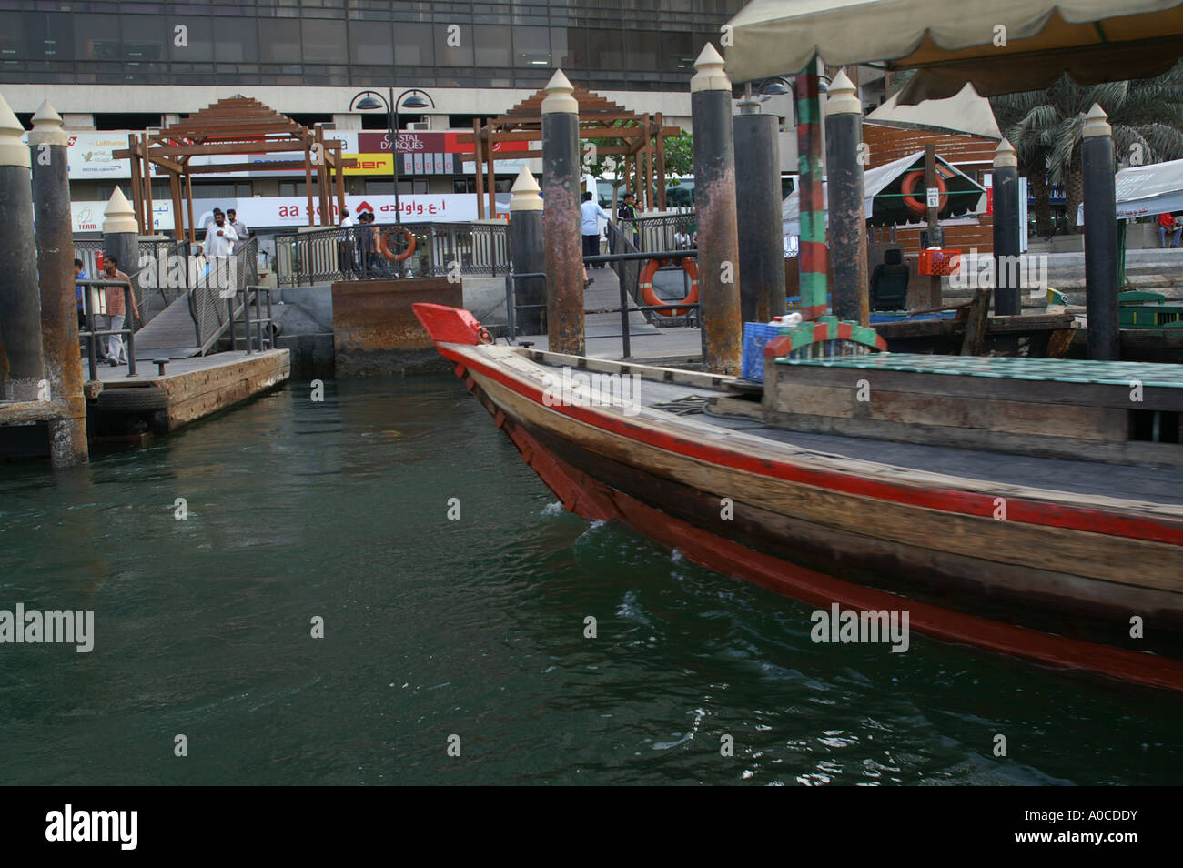 Passenger craft ferrying people across the creek in Dubai Stock Photo ...