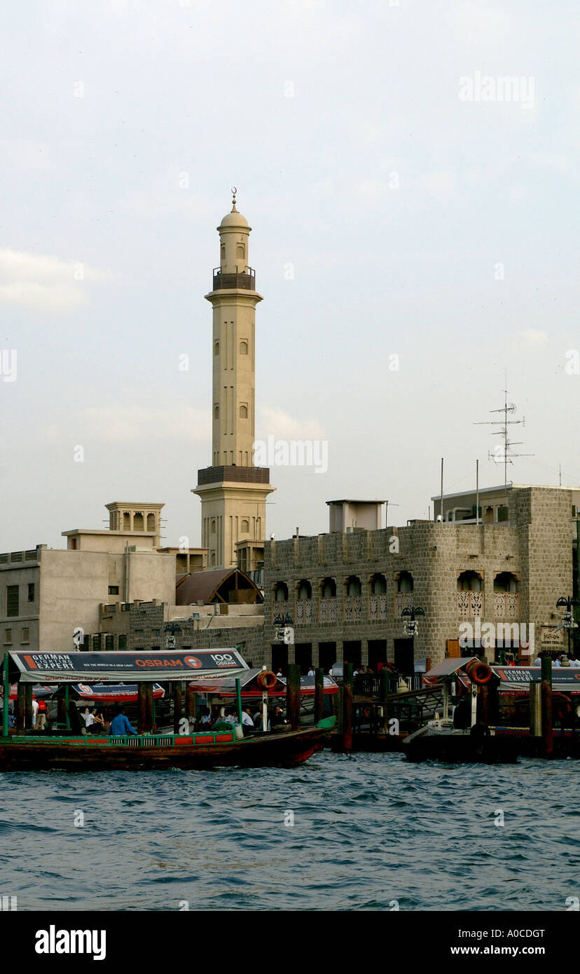 Passenger craft ferrying people across the creek in Dubai Stock Photo ...