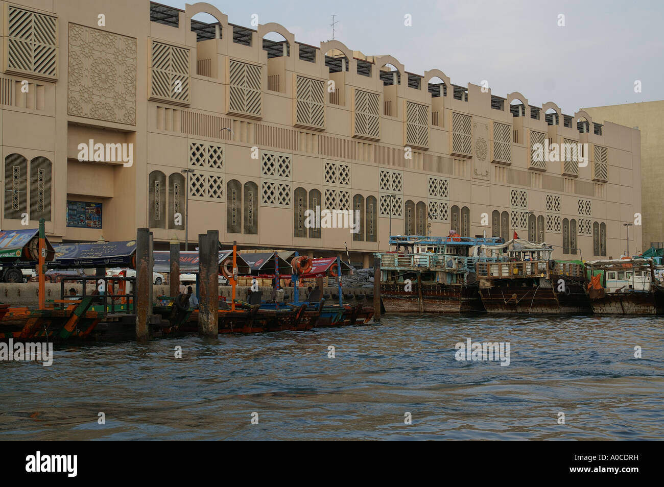 Passenger craft ferrying people across the creek in Dubai Stock Photo ...