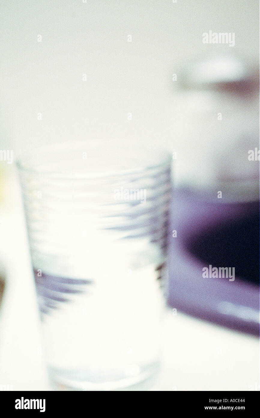 water glass in bathroom Stock Photo - Alamy