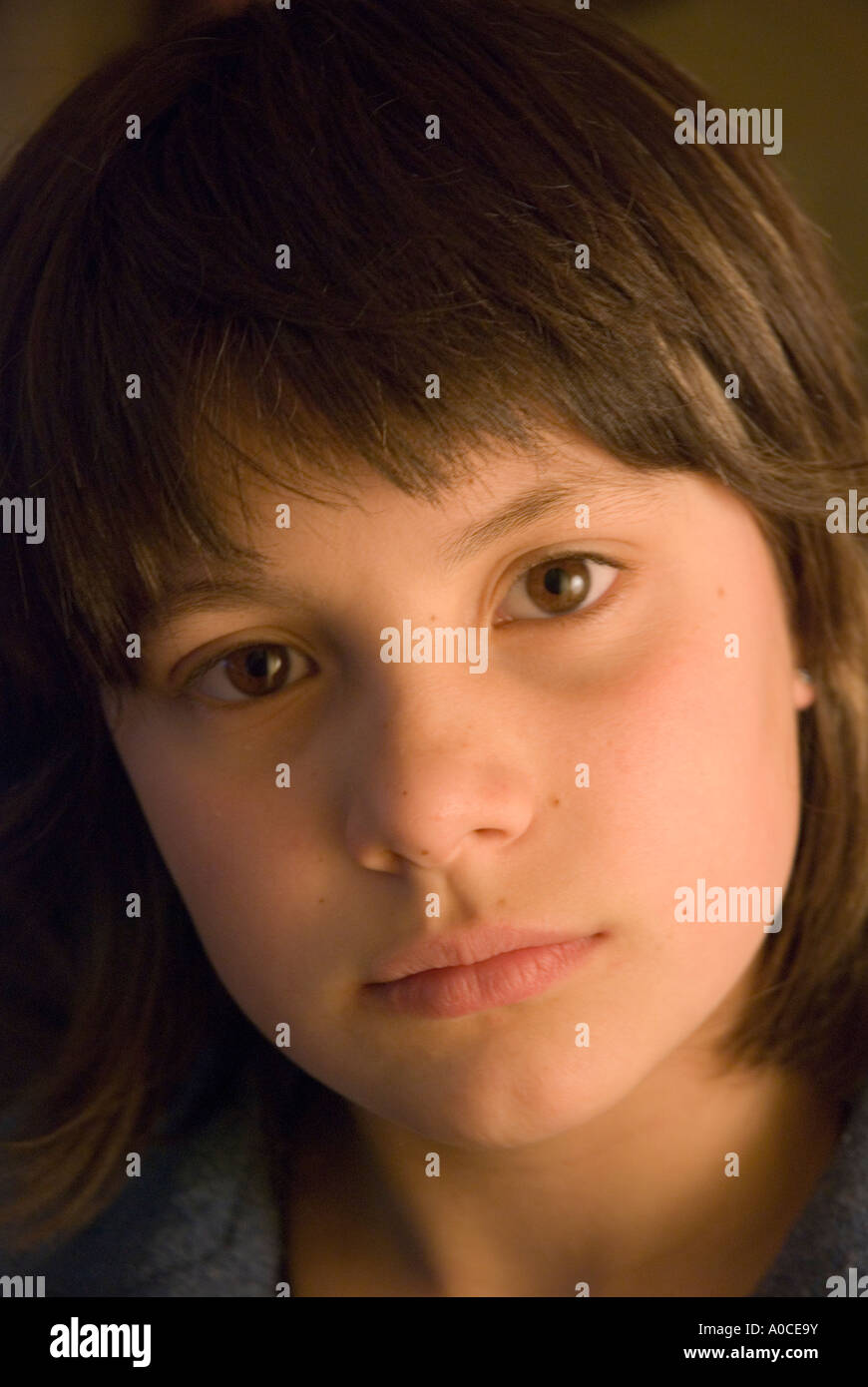 A serious young 10 year old girl Stock Photo - Alamy
