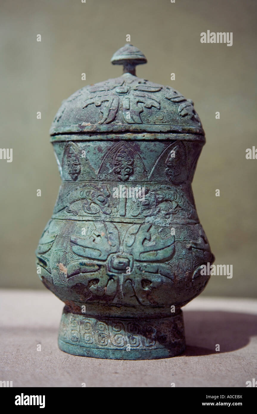 Bronze Cup Zhi Wine Vessel from Fu Hao's Tomb in Henan China Stock ...