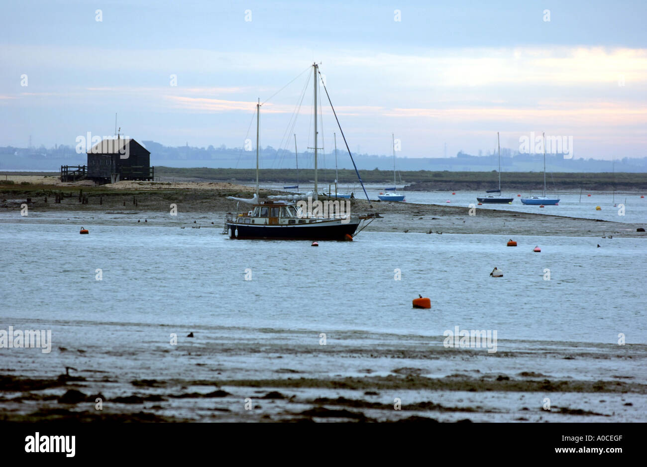 West Mersea boats in the Strood Channel close to the River Blackwater ...