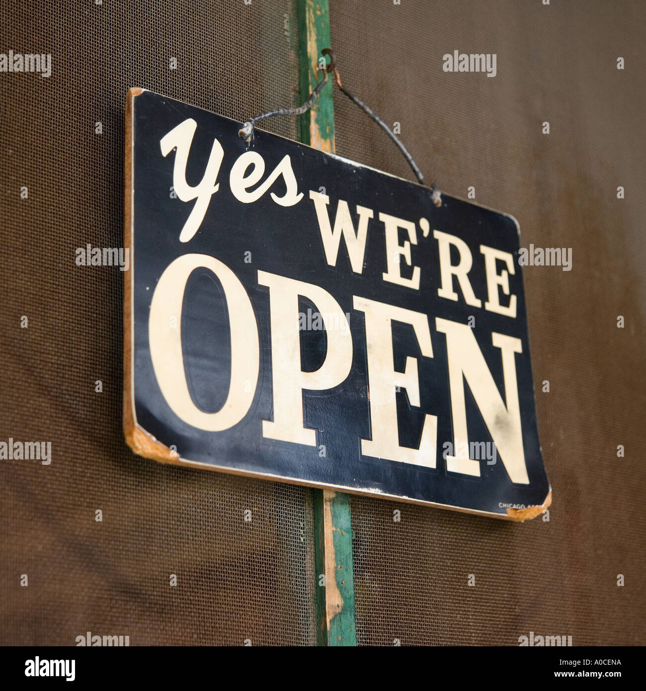 Closeup of open sign Stock Photo - Alamy