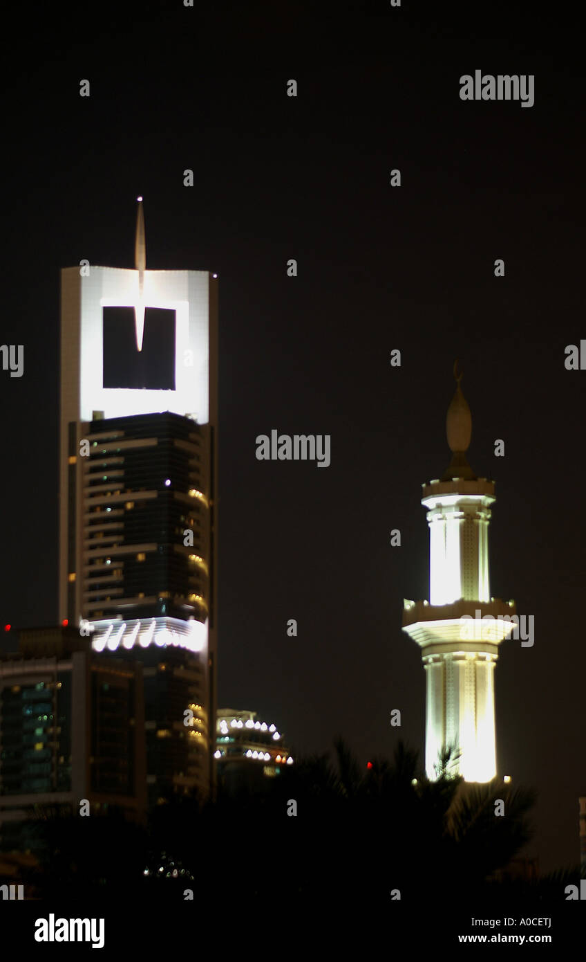 Avenue of the Emirates Dubai at night UAE Stock Photo - Alamy