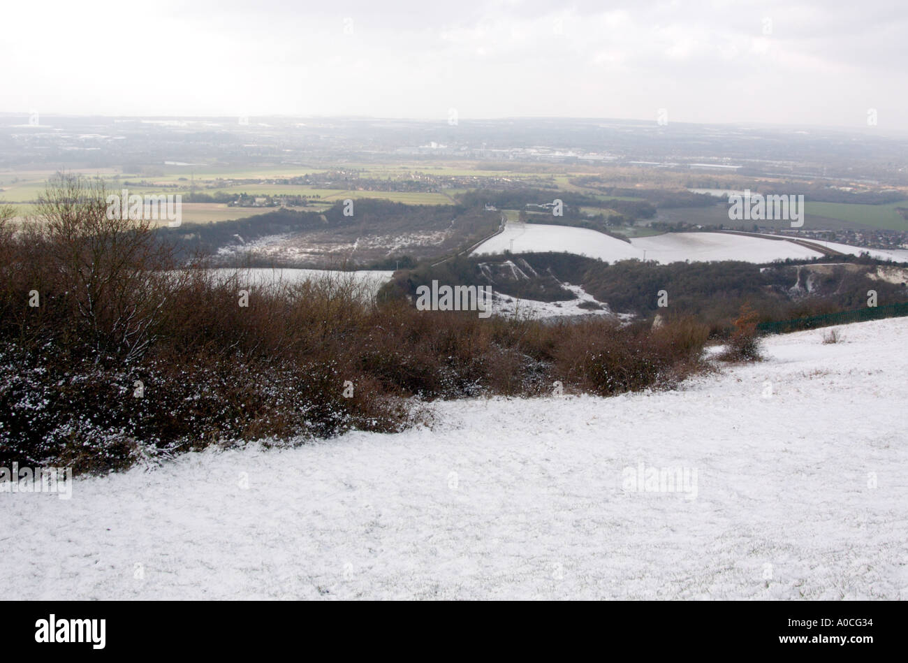 Village of Eccles in Kent under snow sping 2005 Stock Photo - Alamy