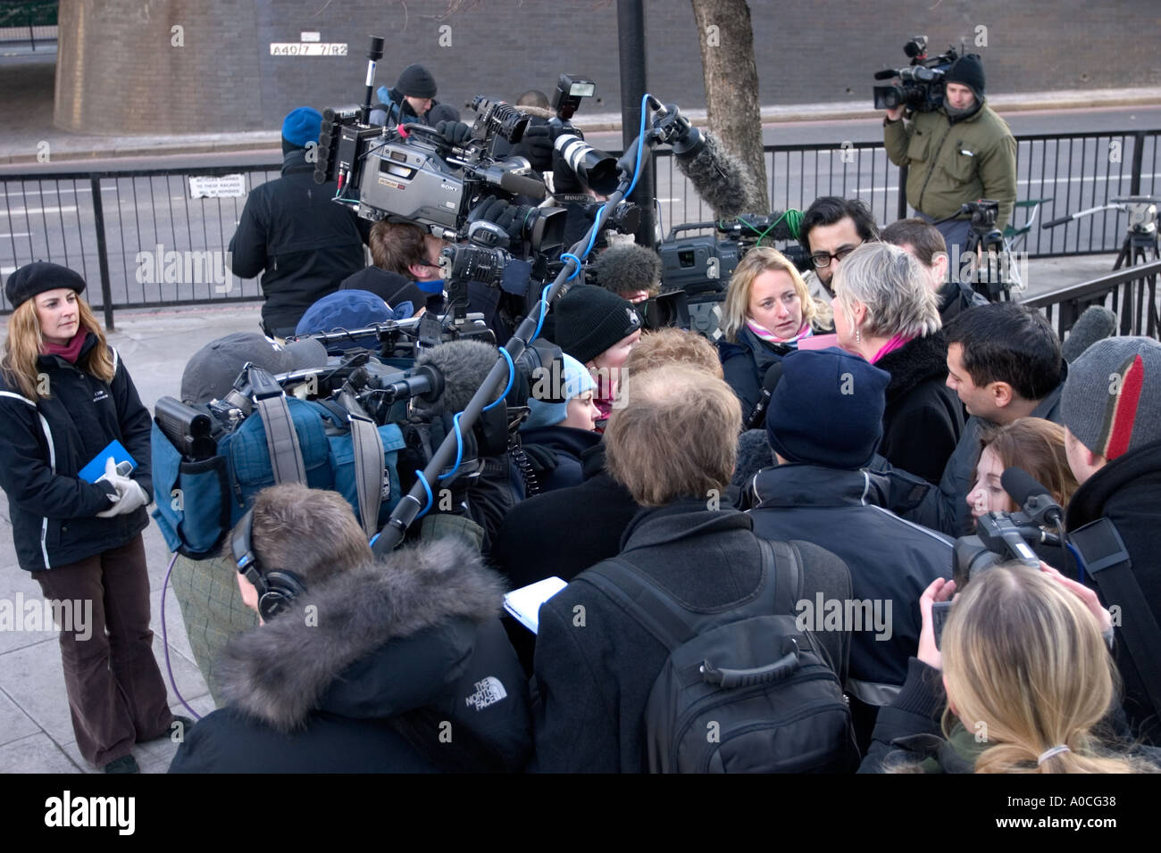 Media Scrum Paddington Green Police Station London Stock Photo - Alamy