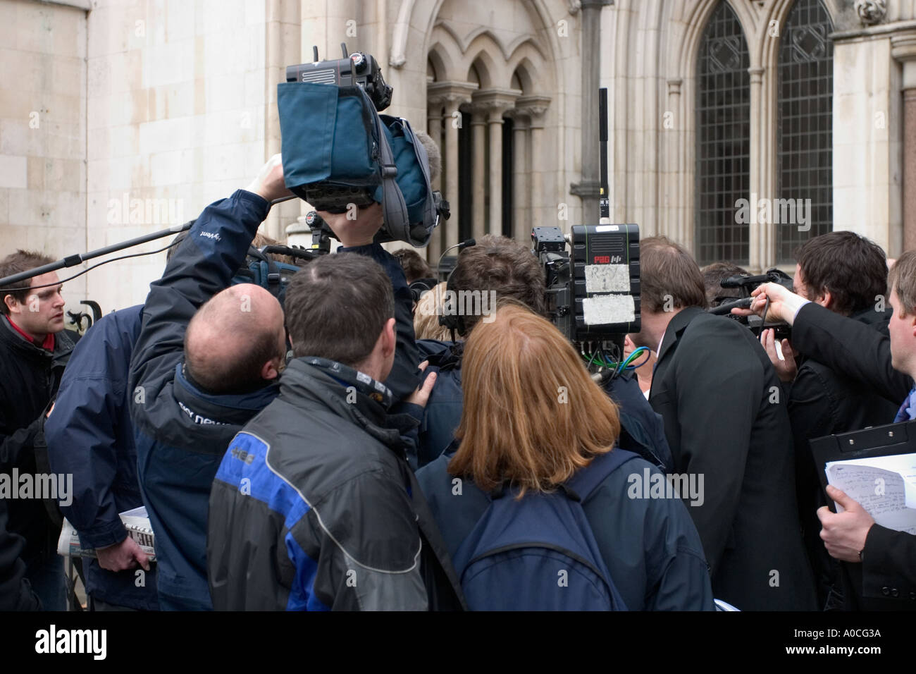 British Press Wait Outside High Courts London UK Stock Photo - Alamy