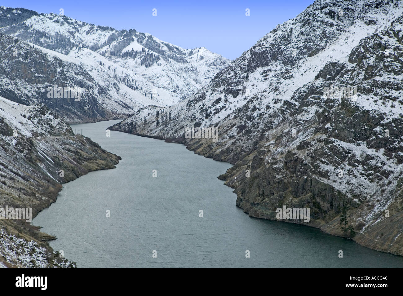Snake River in Hell s Canyon with snow Oregon Stock Photo - Alamy