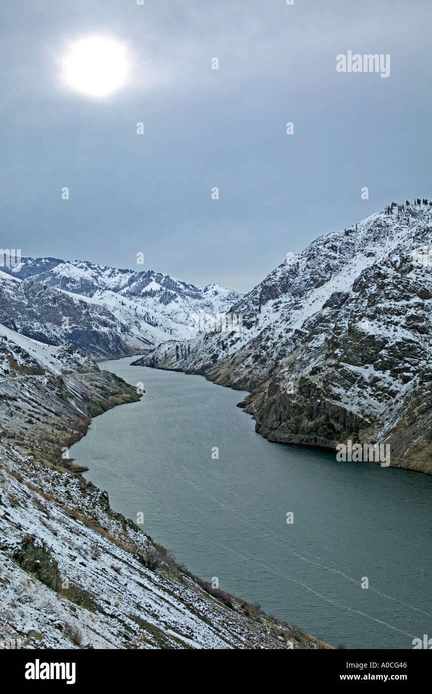 Snake River in Hell s Canyon with snow Oregon Stock Photo - Alamy