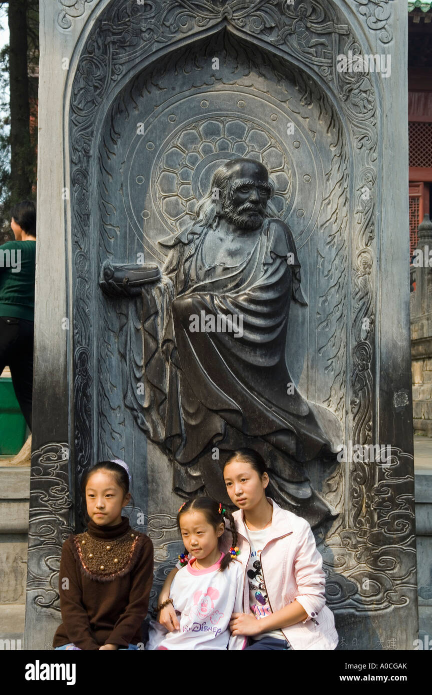 A buddhist sculpture on carved stone in Shaolin Temple, hometown of ...
