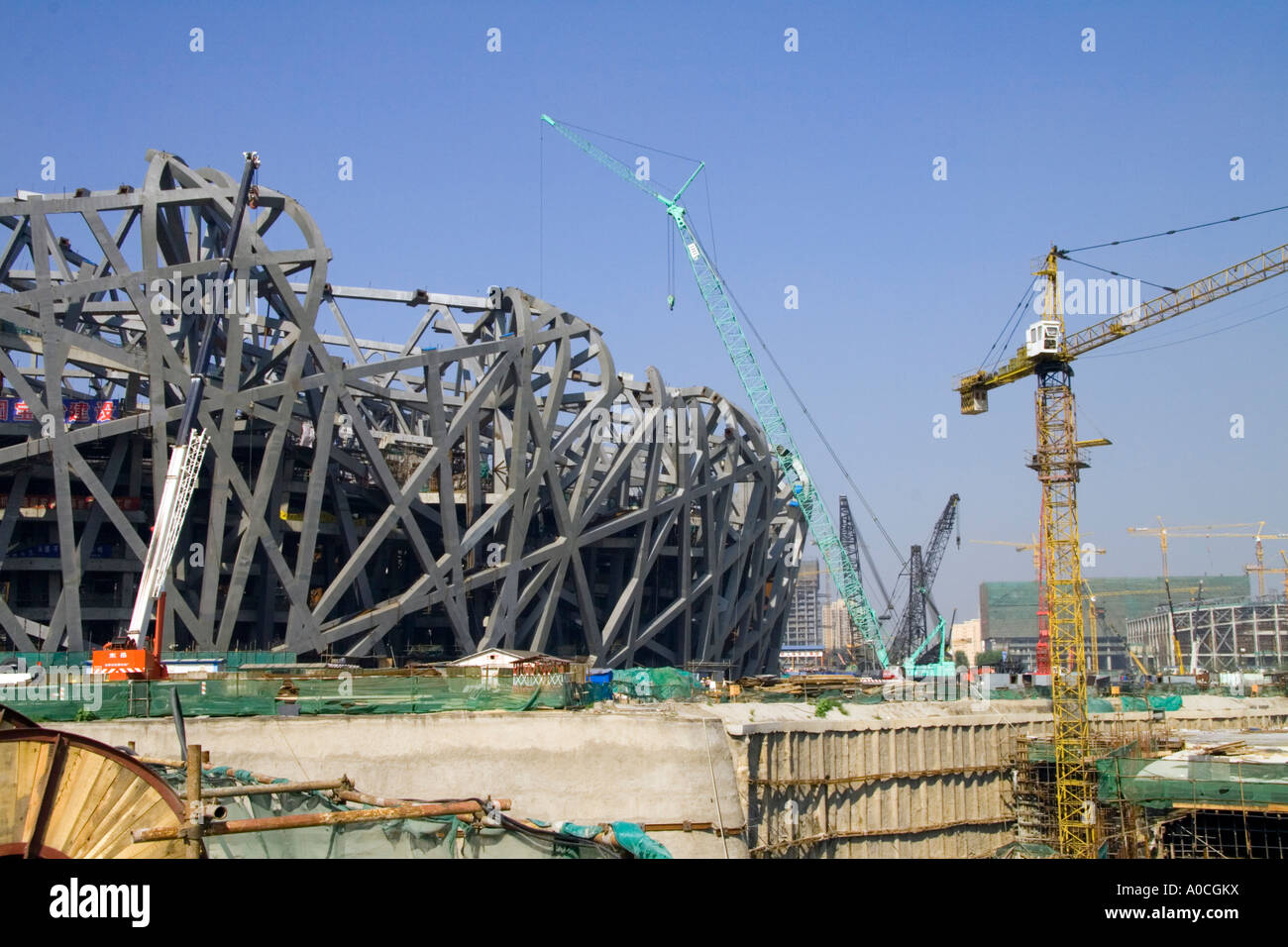 The National Stadium, Olympic Construction Project in Beijing Stock ...