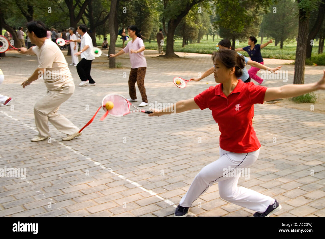 People doing morning exercise in a Beijing park Beijing China Stock ...