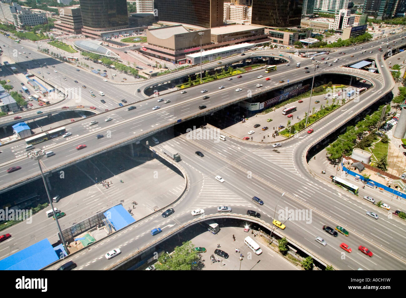 China World Trade Center elevated Highways in Beijing China Stock Photo ...