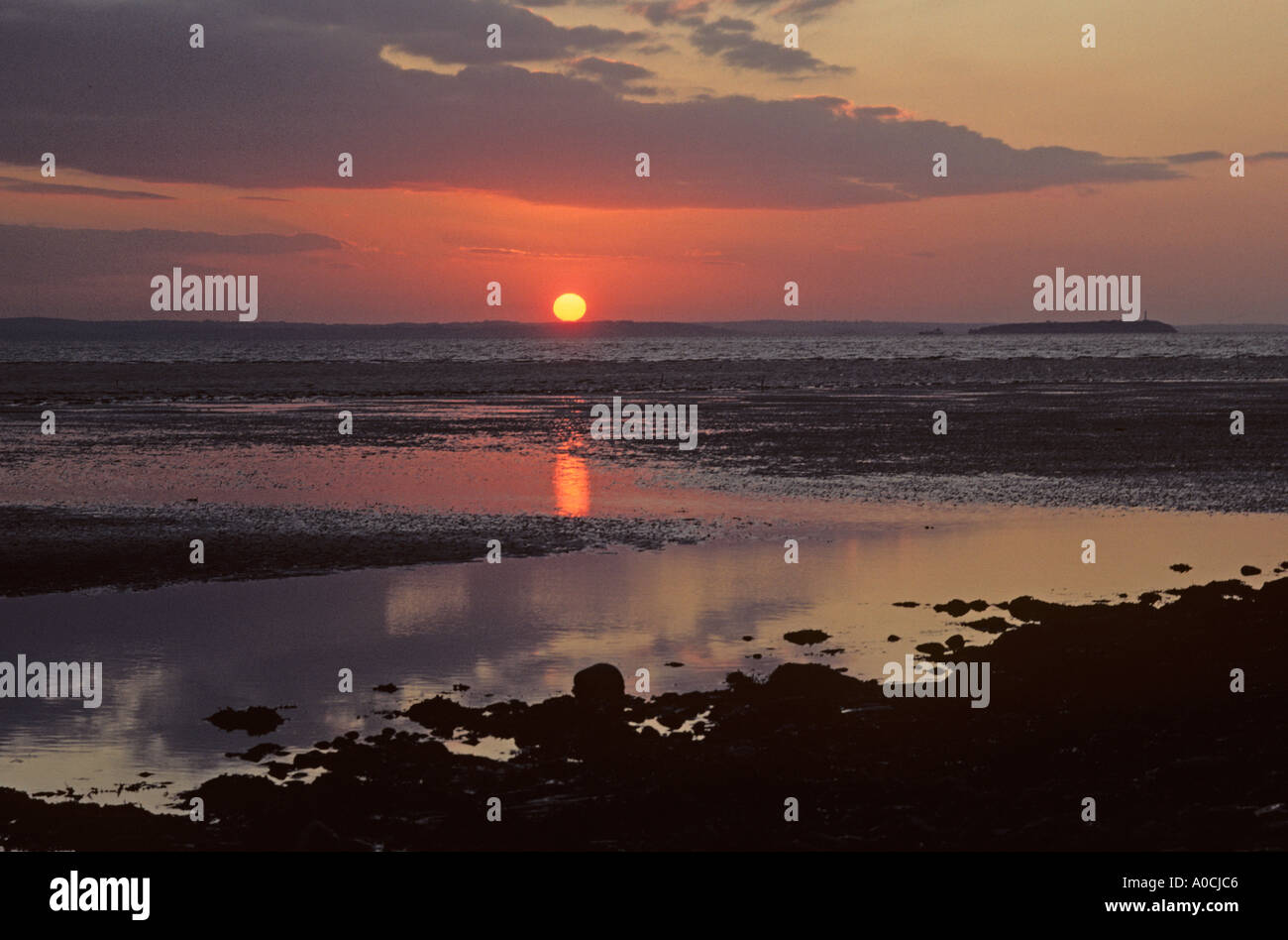 Summer Sunset Bristol Channel Somerset UK Stock Photo - Alamy