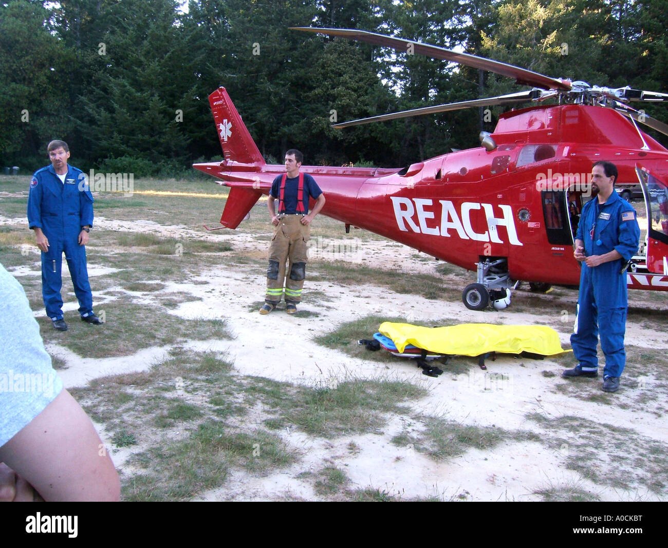 A group of volunteer firefighters train with Reach personnel and their ...