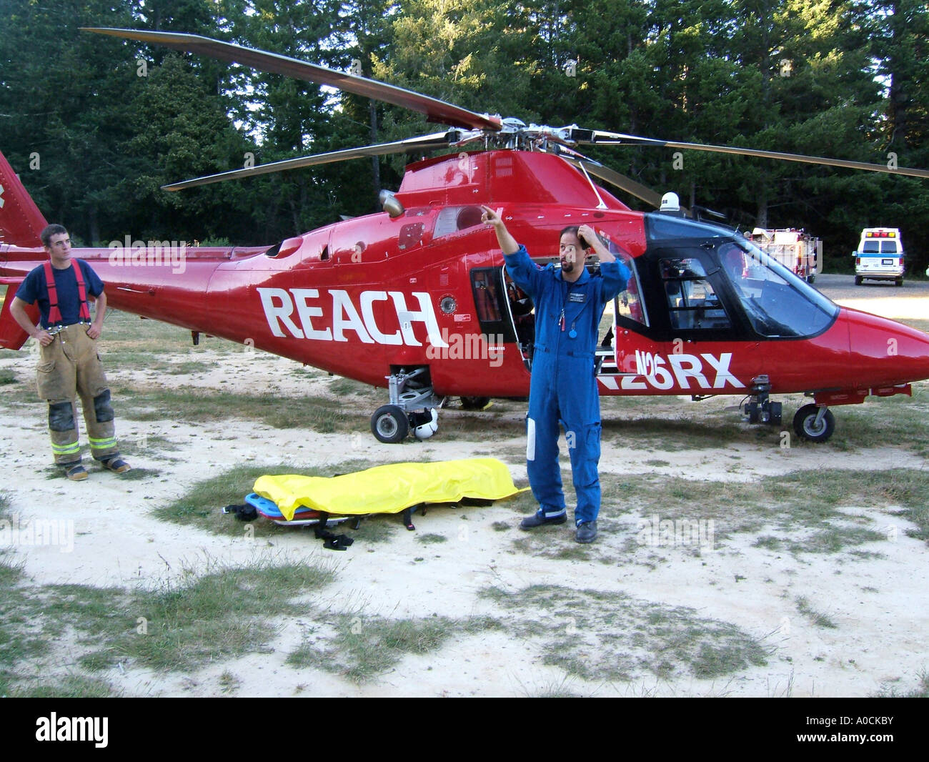 A group of volunteer firefighters train with Reach personnel and their ...