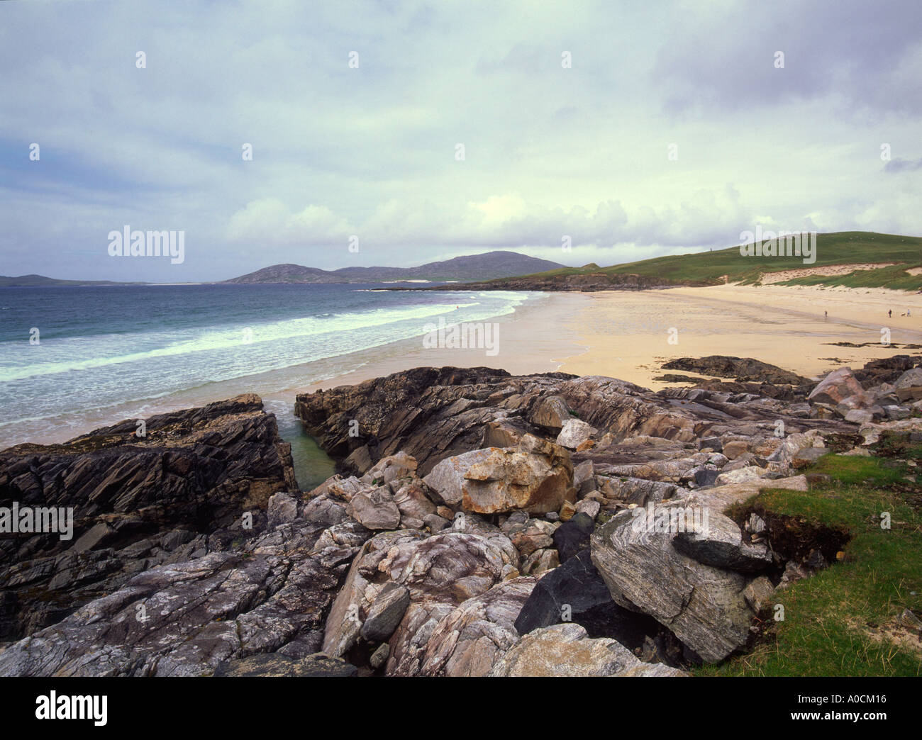 Pristine sands of Horgabost beach Isle Of Harris Scotland Stock Photo ...