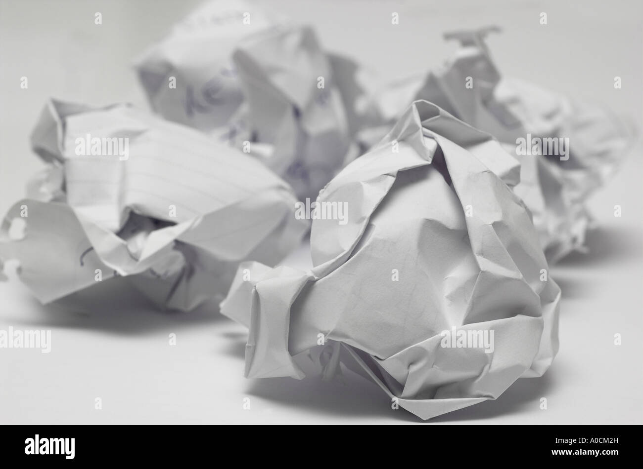 Crumpled balls of paper close up Stock Photo - Alamy