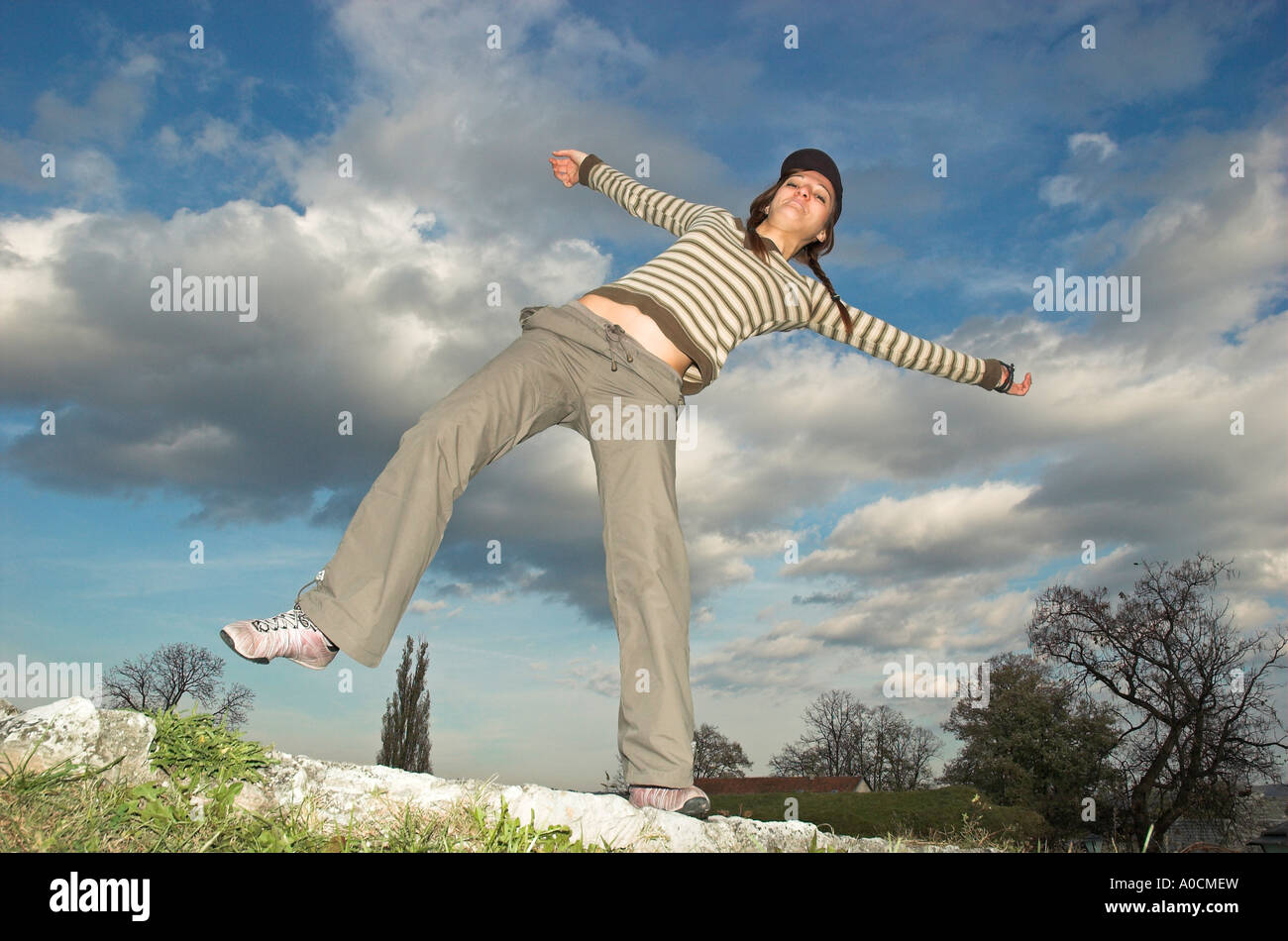 Woman arms open legs apart hi-res stock photography and images - Alamy