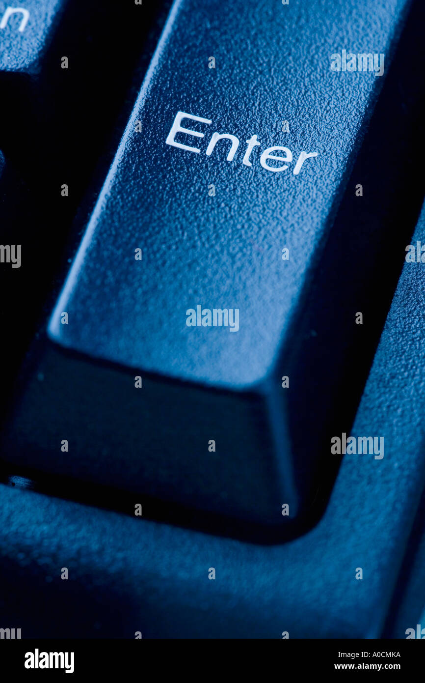Still life of enter key on keyboard Stock Photo - Alamy