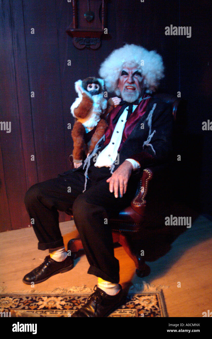 An actor dressed in a scary costume at the Occidental California ...