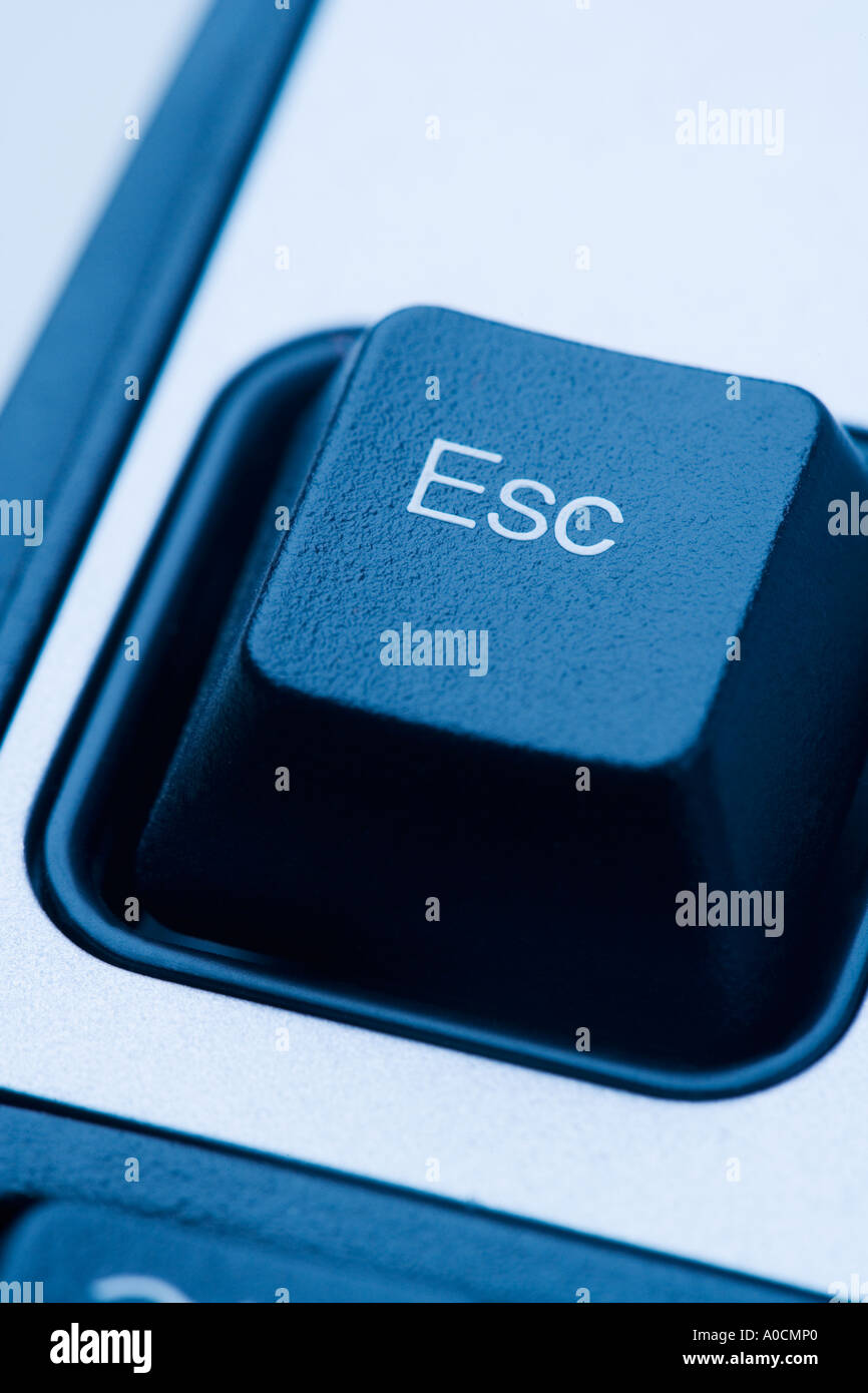 Closeup of escape key on keyboard Stock Photo - Alamy