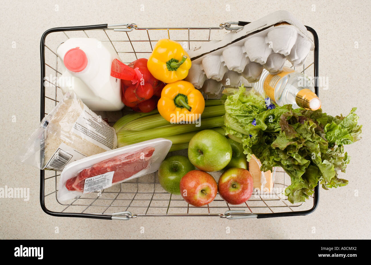 Groceries basket hi-res stock photography and images - Alamy