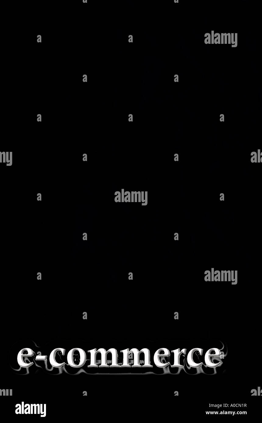 E commerce sign on black background Stock Photo - Alamy