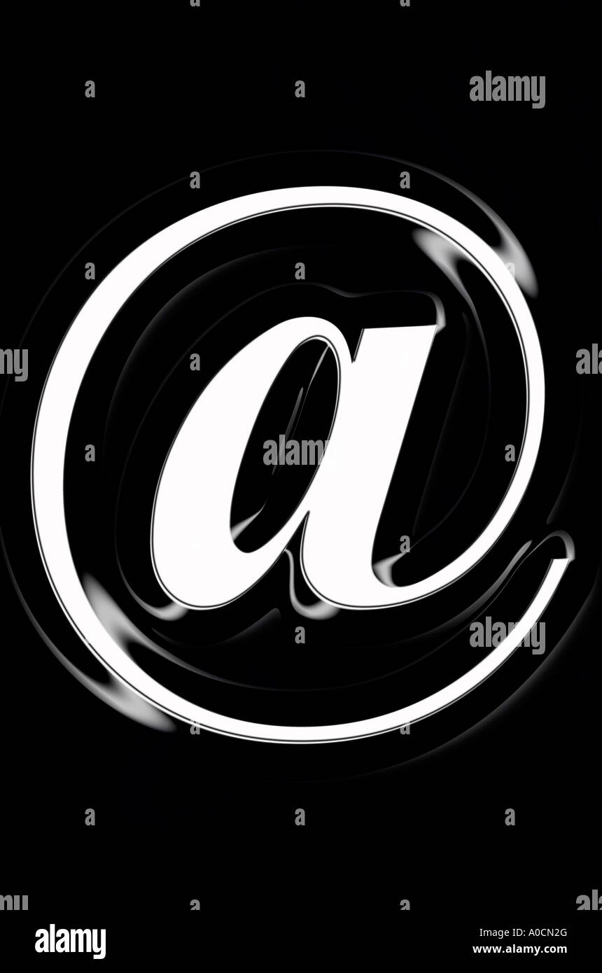 At Symbol on black background Stock Photo - Alamy