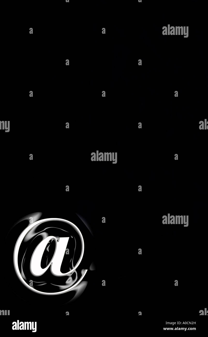 At Symbol on black background Stock Photo - Alamy