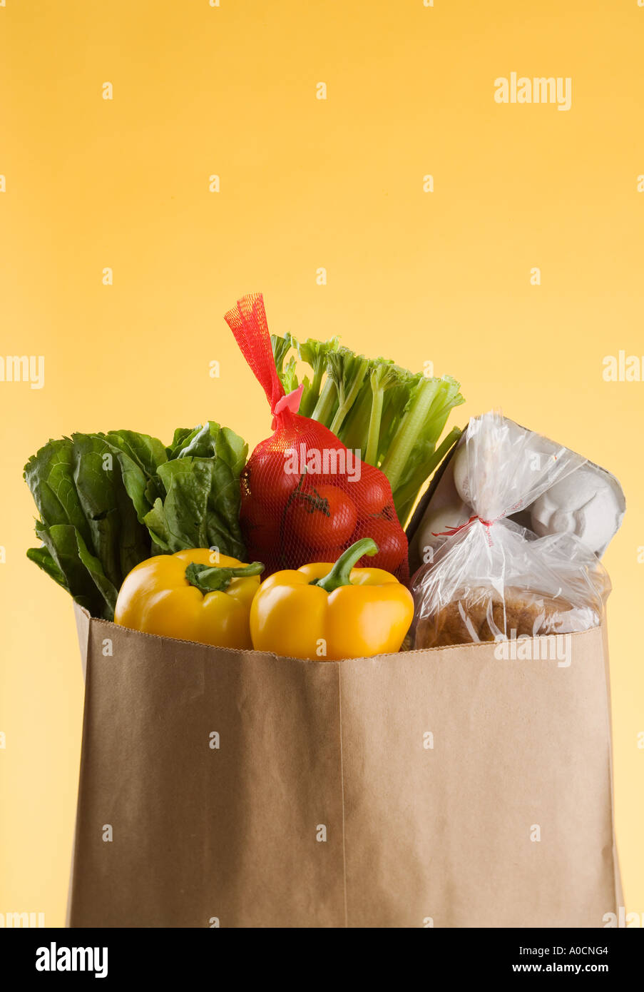 A full bag of groceries Stock Photo - Alamy