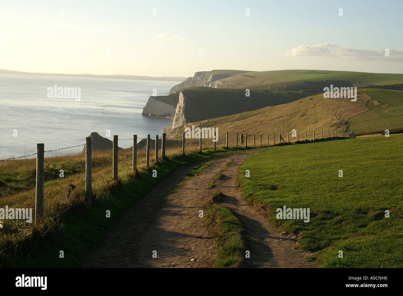 Durdle door in late afternoon in Autumn on Jurassic coast Dorset ...