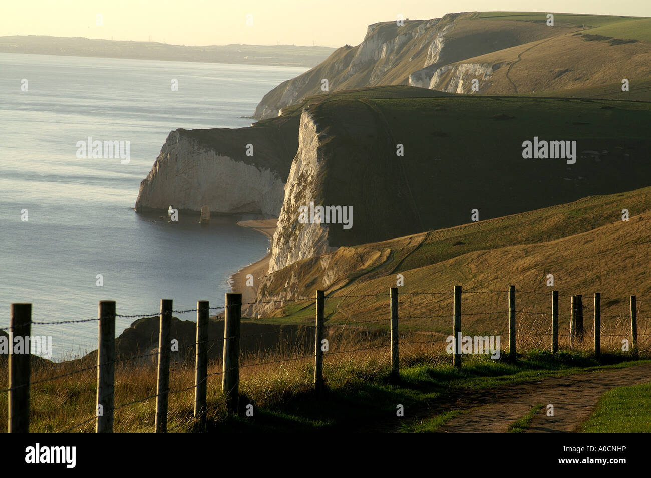 Durdle door in late afternoon in Autumn on Jurassic coast Dorset ...