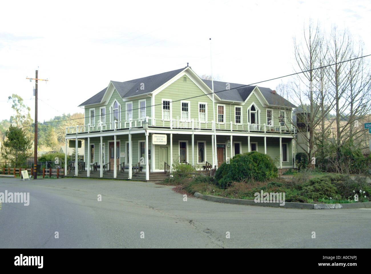 Side view of the Firestone House and Gardens in Freestone California ...