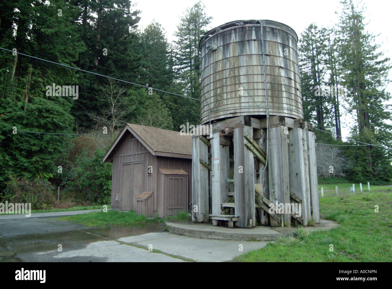 The water tower and pump house in Freestone California Stock Photo - Alamy